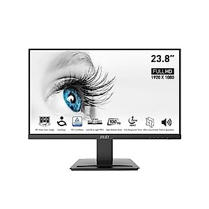 MSI 24” IPS FHD (1920 x 1080) Non-Glare with Super Narrow Bezel 100HZ 1ms 16:9 with Tilt Stand (Pro MP243X), Black