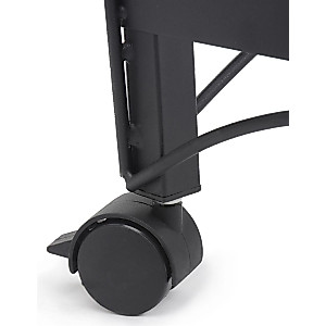 14.5" w Wire Shelving Unit with Locking Wheels, 3 Display Levels, Retail Store Fixture Includes Removable Sign Holder (Black)