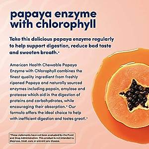 American Health Papaya Enzyme with Chlorophyll Chewable Tablets - 600 Count (200 Total Servings)