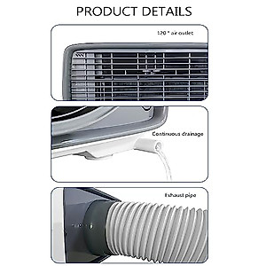 Camping Air Conditioner,1433BTU Portable AC Unit with Vent Pipe,Bed Net Design Low Noise Air Cooler and Humidifier Mini Air Cooler for Kitchen Camping,White,Host+0.9M