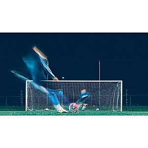 GLOS Glow Reflective Size5 Soft Leather Soccer Ball-Light Up in Camera Flash,for Adults. (Neon, Size 5)