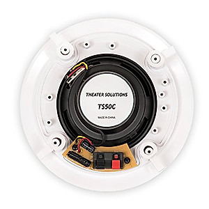 Theater Solutions TS50C in Ceiling Speakers Surround Sound Home Theater Pair, White, 5.25-Inch