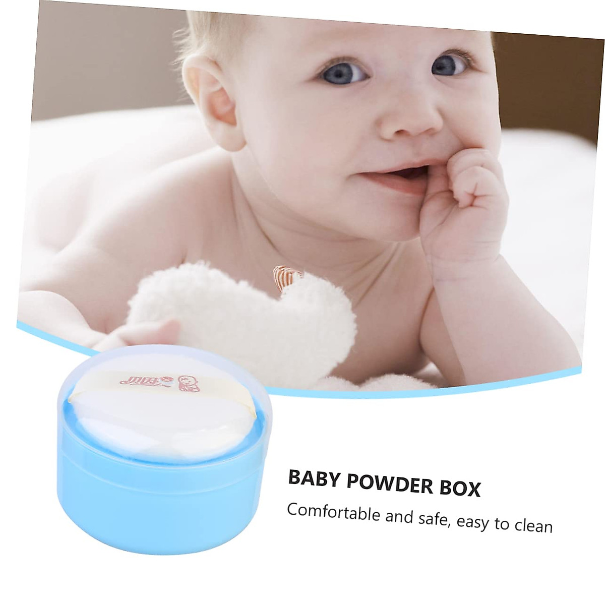 STAHAD 2pcs Box Body Powder Box Plastic Box Sponge Powder Puff Holder Child