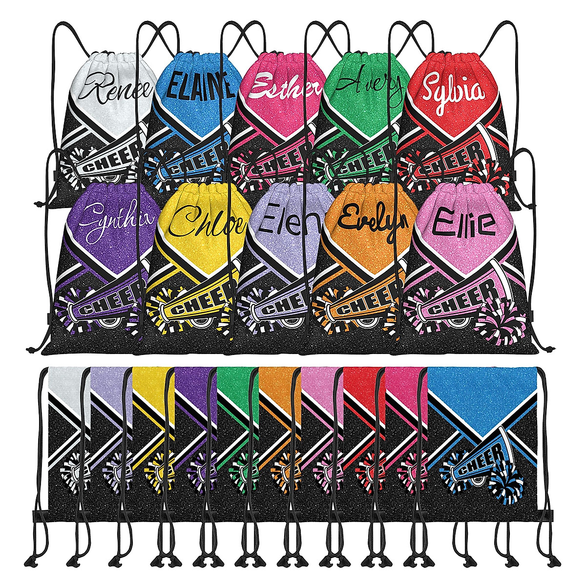 Personalized Cheer Drawstring Bag Custom Cheerleading Bags with Name Cheer Drawstring Bag for Cheerleaders Cheerleader Gift