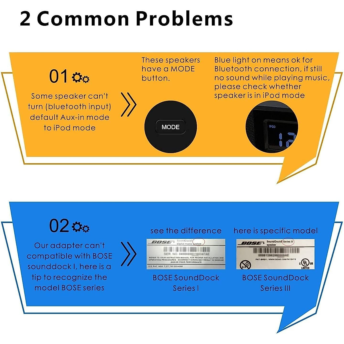 30 Pin Bluetooth Adapter, Wireless 30Pin Stereo Audio Adapter Bluetooth 5.0 Music Receiver for Bose Sounddock II 2 10 Lifestyle V35 135 Digital Music System Home Entertainment Speakers