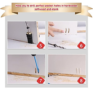 Comidox 1Set 15°Woodworking Inclined Hole Locator Hole Jig Kit Pocket Hole Drill Guide Jig Set for Professionals and Tool Enthusiasts