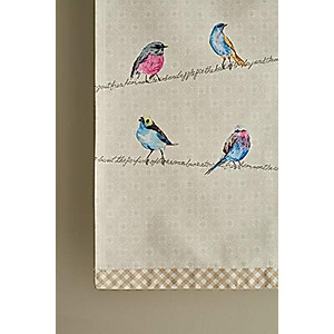 Maison d' Hermine Birdies On Wire 100% Cotton Set of 2 Multi-Purpose Kitchen Soft Absorbent Dish Towels | Tea , Bar Towels (20 Inch by 27.50 Inch)