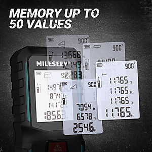 MiLESEEY G2 200FT Laser Measurement Tool with ±0.06 Inch Accuracy, Distance Area Volume Measure and Pythagoras, Portable Handle Laser Measure with ft/in/ft+in/m Unit Switch & Digital Angle (200FT)