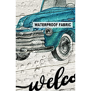 Outdoor Waterproof Pillow Covers for Patio Furniture Cactus with Blue Truck Decorative Throw Pillow Cover Tropical Plants Wood Grain Pillowcases Set of 2 Cushion Case for Sofa Couch Chair 18 x 18 in