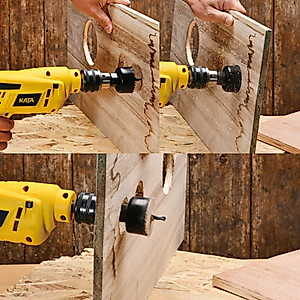 KATA 30PCS Multi-Function Wood Drill Bits Set Hole Saw Kit Set with 3/4"-6" Hole Saw, Countersink Drill Bits, Spade Drill Bits, Carbide Forstner Bits, Ideal for Soft Wood, Plywood, PVC