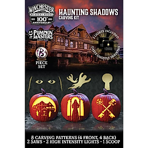 Winchester Mystery House Haunting Shadows Carving Kit by Pumpkin Masters: 13 Piece Set, Included Lights Cast Spooky Shadows