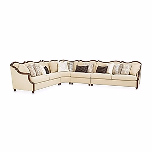 Michael Amini Chamberi Sectional Sofa - Toast/Warm Cognac