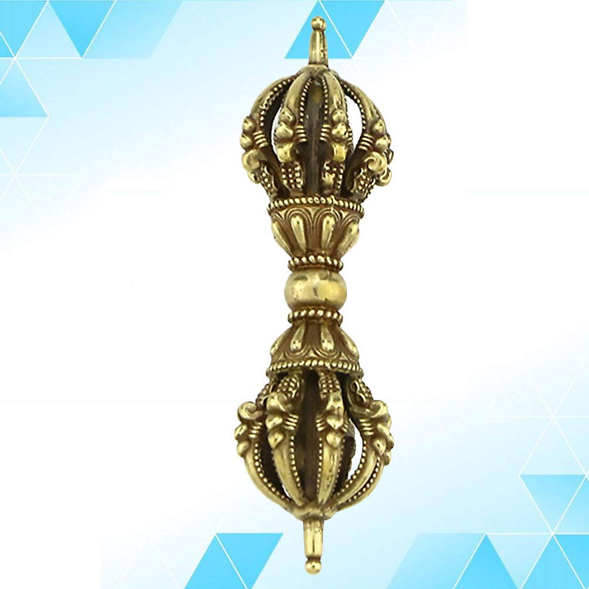 ARTIBETTER Five Cobalt Dorje Vajra Dharma Tibetan Buddhist Meditation Dorje Fair Trade Buddhist Tibetan Vajra Religious Necklace Pendant for Home Family Friends Copper Crafts