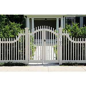 Vertical White and Black House Number, Address Plaque Outside Sign - Mailbox Numbers (10" x 3.5") Customized Sign for House, Store, Office, Outside, 911 Visibility Signage, (Vertical)