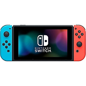 New Switch Deluxe Game Bundle For Holiday: Nintendo Switch with Neon Blue and Neon Red Joy-Con - 6.2" Touchscreen LCD Display + Mario and Rabbids Kingdom Battle Game, and T.F. Card