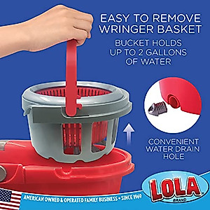 The Revolution Microfiber Spin Mop System | Hardwood, Tile, Marble, and Laminate Floor Cleaner | Wet and Dry Usage | 360° Spinning Action | Machine Washable,Red