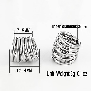 Earblity 10mm Stacker Ring Lobe Clip Ear Gauges Plugs Ear Tunnels Stretcher Earring Studs Clip on Cartilage Body Piercing Jewelry 2PCS Gold Rose Black Silver