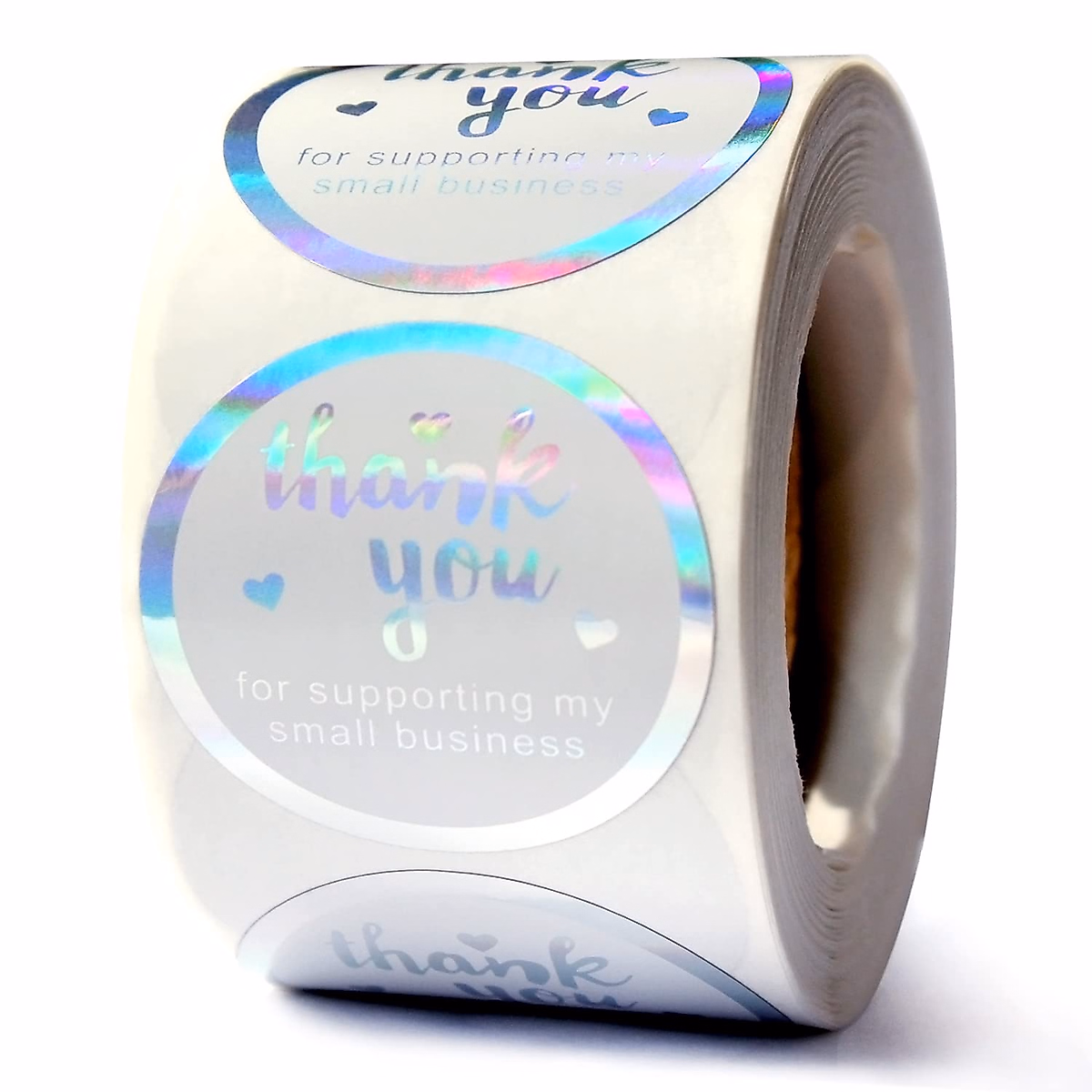 Thank You Stickers Roll 500 Pcs Round Thank You for Supporting My Small Business Stickers 1.5 Inch Thank You Labels for Business