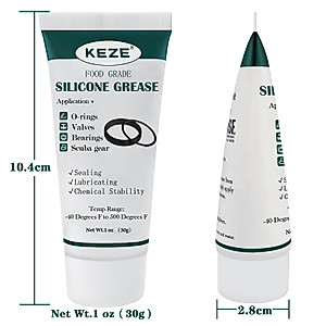 KEZE Waterproof Food Grade Silicone Lubricant Plumbers Grease for Valve Sealant Faucet O Rings 1 oz 1-Pack