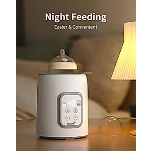 Bottle Warmer, GROWNSY 8-in-1 Fast Baby Milk Warmer with Timer for Breastmilk or Formula, Accurate Temperature Control, with Defrost, Sterili-zing, Keep, Heat Baby Food Jars Function