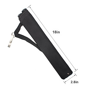 Kratarc Archery 2 Tube Hip Arrow Quiver Waist Hanged Carry Bag with Hook for Shooting (Black)