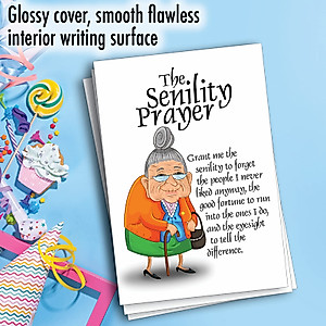 NobleWorks - Pack of 3 Hilarious Birthday Greeting Cards with Envelopes (1 Designs, 3 Each) - Senility Prayer C9046BDG-C3x1