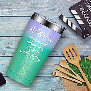 DOEARTE Sister Gifts from Sisters - Sister Birthday Gift Ideas - Christmas, Mothers Day Gifts for Sister, Big Sister, Little Sister - 20oz Sister Tumbler