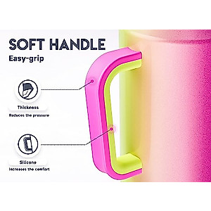 Meoky 50 oz Tumbler with Handle, Stainless Steel Vacuum Insulated Tumbler with Lid and Straw, Keeps Cold for 36 Hours, 100% Leak-proof, BPA-Free (Carnival)