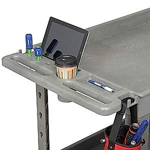 Global Industrial Plastic 2 Tray Shelf Service & Utility Cart, 44” x 25-1/2”, 5" Rubber Casters