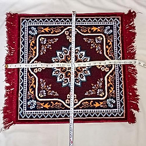 Velvet Puja Aasan for Home & Temple 20"inch | Soft & Luxurious Worship Mat for Meditation, Pooja, and Rituals | Comfortable Seating Aasan for Prayer | Elegant Velvet Mat for Deity & Spiritual Use