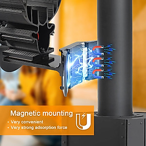 DTNESS Magnetic 4 Blades Heat Powered Stove Fan, Wood Stove Fan with Thermometer and Adjustable Clip, Silent Chimney Fireplace Fan, Hanging Log Burner Stove Fan