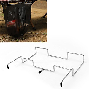 Trash Bag Holder, 2 Pack Stainless Garbage Hanging Bag Holder Trash Can Bracket Table Garbage Rack, Lightweight Table Rack Garbage Bag Hanger for Kitchen BBQ Camping Use Kitchen Clean and Organized
