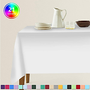3 Pack Premium Disposable Plastic Tablecloth (54"x 108") ， Rectangle Table Cover for Wedding, Party, Banquet, Burgundy(White)