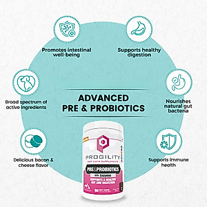 Nootie Progility Pre & Probiotic Supplement, Digestive Aid Supplement for Dogs, 90 Soft Chews per Container