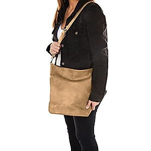 Joy Susan Nori Crossbody Bucket Bag Convertible Tote - Wheat