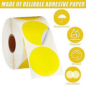 6 Rolls 2 Inch Circle Direct Thermal Sticker Labels, Round Printer Label Dot Sticker for Color Coding, Envelope Seal, Inventory, Business Labeling, Compatible with Rollo, Zebra (Vivid Color)