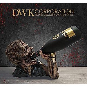 DWK Elixir of the Undead Zombie Wine and Beverage Bottle Holder Display Rack for Halloween Home Decor and Kitchen, 12-inch