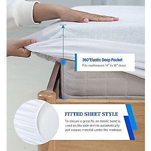 Full Size Mattress Protector Waterproof Mattress Protector Full Mattress Pad Cover Noiseless, Soft Breathable Cotton Terry for Pets Kids Adults 54" x 75"
