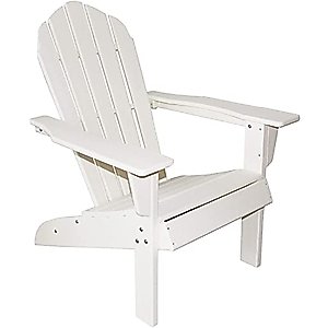 Resin TEAK Essential Adirondack Chair, Premium All Weather Outdoor Patio Furniture, 20 Inch Wide Seat, Up to 350 lbs, Outdoor Patio Chairs for Deck, Porck & Backyard (White)