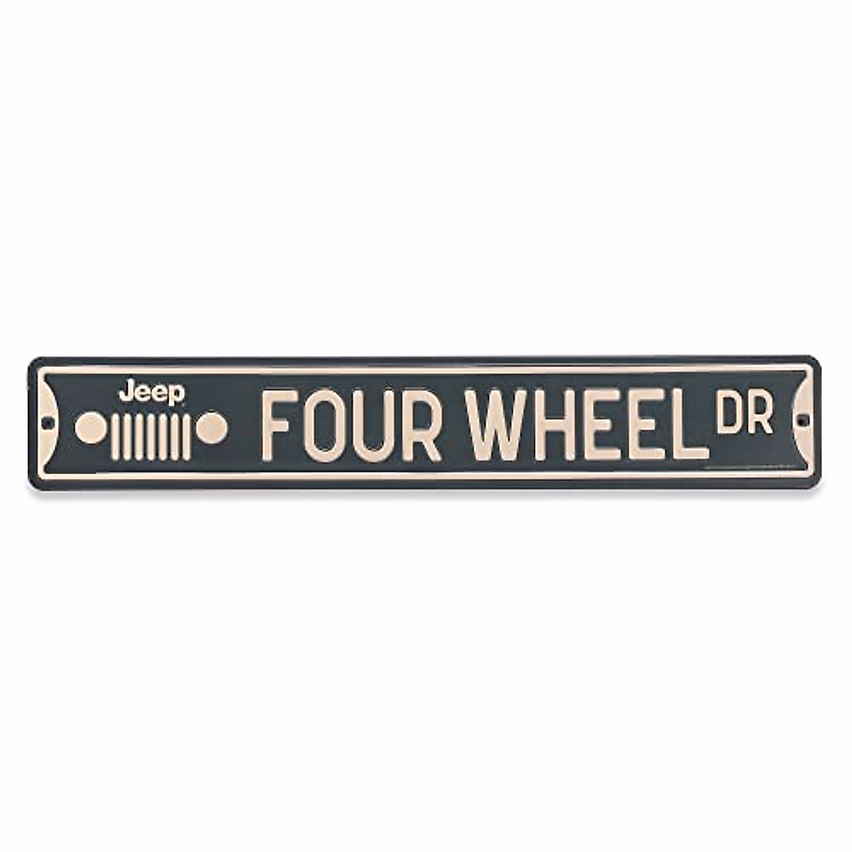 Open Road Brands Jeep Four Wheel Drive Street Sign - Jeep Metal Street Sign for Garage, Man Cave or Shop