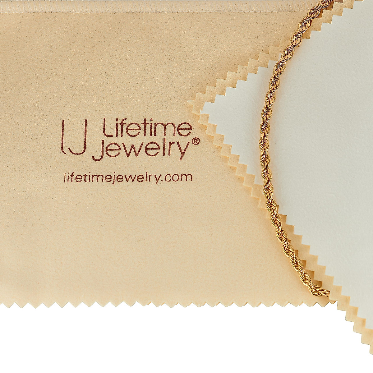 LIFETIME JEWELRY Polishing Cloth New and Improved Professional Cleaner for Gold or Rhodium Plated Jewelry Comes in Plastic Storage Pouch 5 x 6 Inches