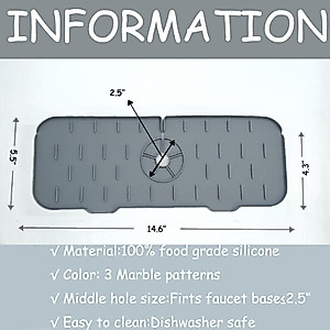 Zenc Kitchen Sink Mat, Silicone Sink Mat, Water Mat, Sink Mat (Grey)