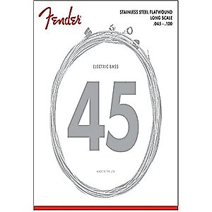 Fender 9050 Bass Strings, Stainless Steel Flatwound, 9050L .045-.100
