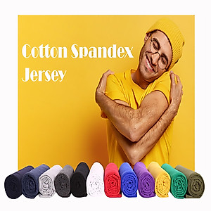 FabricLA Cotton Spandex Jersey Fabric by The Yard - 10 oz 4-Way Stretch Spandex & Cotton Fabric, 60" Wide – Perfect for Skirts, Tops, T-Shirts | Yellow | Sold in 1 Yard