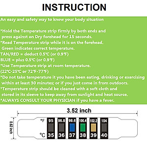 Temperature Strips, Temperature Strips for Travel and Daily Home Use, Multipurpose (20Pcs)