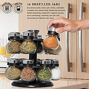 Kamenstein Ellington Revolving Tower with Free Spice Refills for 5 Years, 16-Jar, Clear