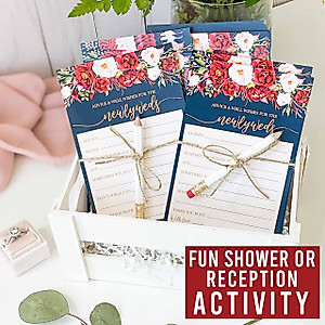 50 Floral Wedding Advice Cards For Bride and Groom, Wedding Guest Book Alternative, Advice and Wishes For The Mr and Mrs, Advice For The Bride, Bridal Shower Advice Cards, Wedding Card Boxes Reception