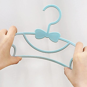 10PCS Baby Hangers for Nursery Closet, Non-Slip Kids Baby Clothes Hangers,Kids Storage Hangers Plastic Thicken Bow Knot Coat Drying Hanger for Toddler Baby(White)