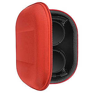 Geekria Shield Headphones Case Compatible with Sony MDR-ZX300, MDR-ZX310, MDR-XB200, MDR-ZX100, MDR-ZX110 Case, Replacement Hard Shell Travel Carrying Bag with Cable Storage (Red)