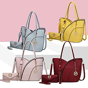 MKF Collection Tote Bag for Women,Vegan Leather Set Handbag Wallet Purse, Top-Handle Tote